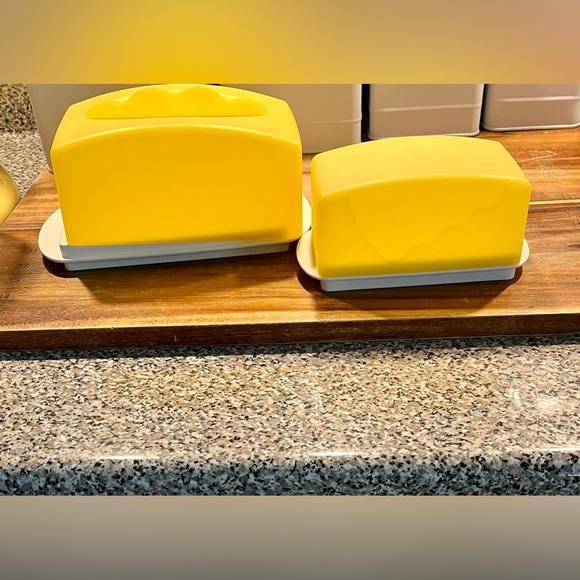 Tupperware | Kitchen | Yellow Tupperware Butter Keeper Set | Poshmark